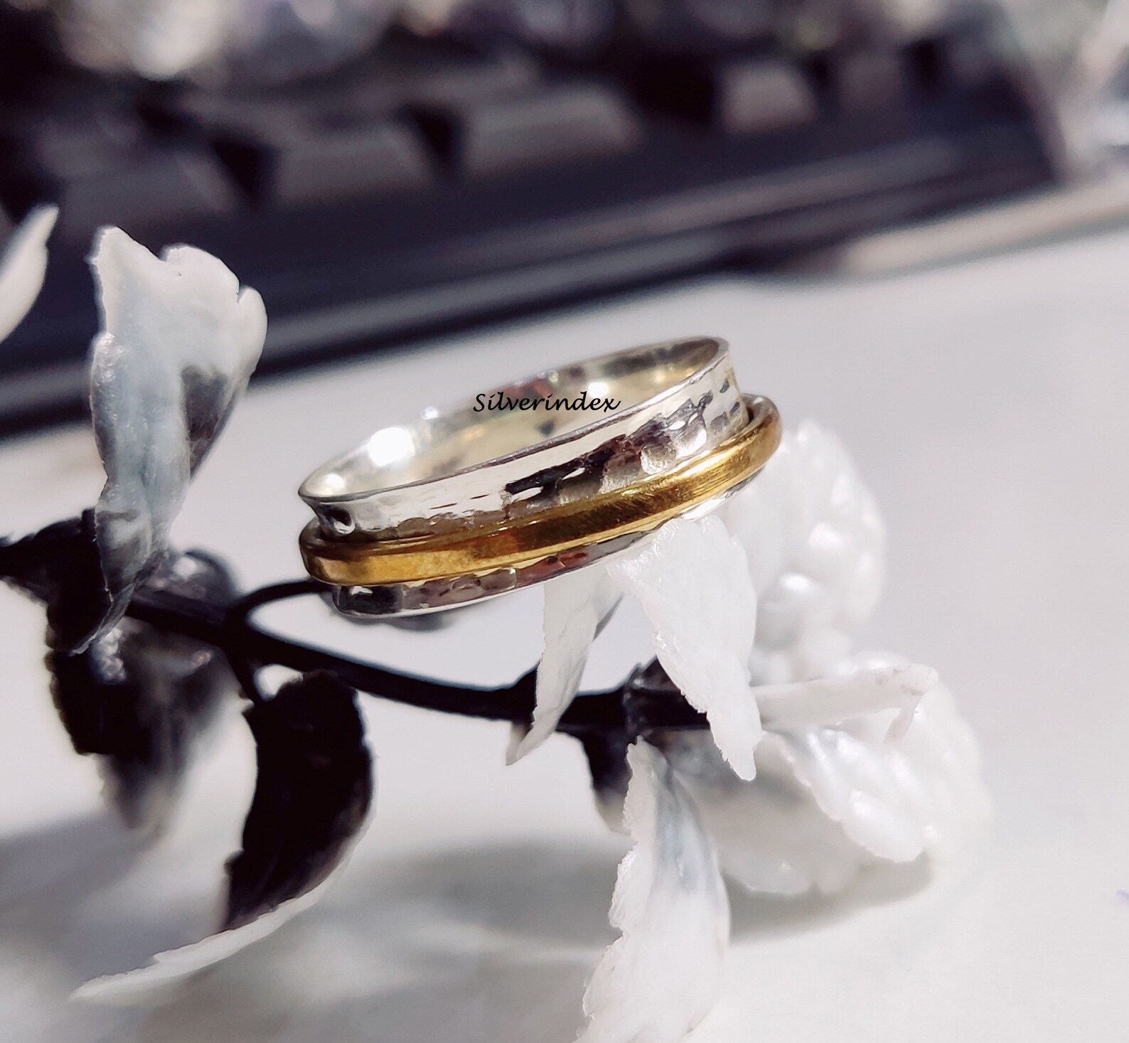 Spinner Ring Hammered Spinner Ring Handmade Ring Meditation - Etsy