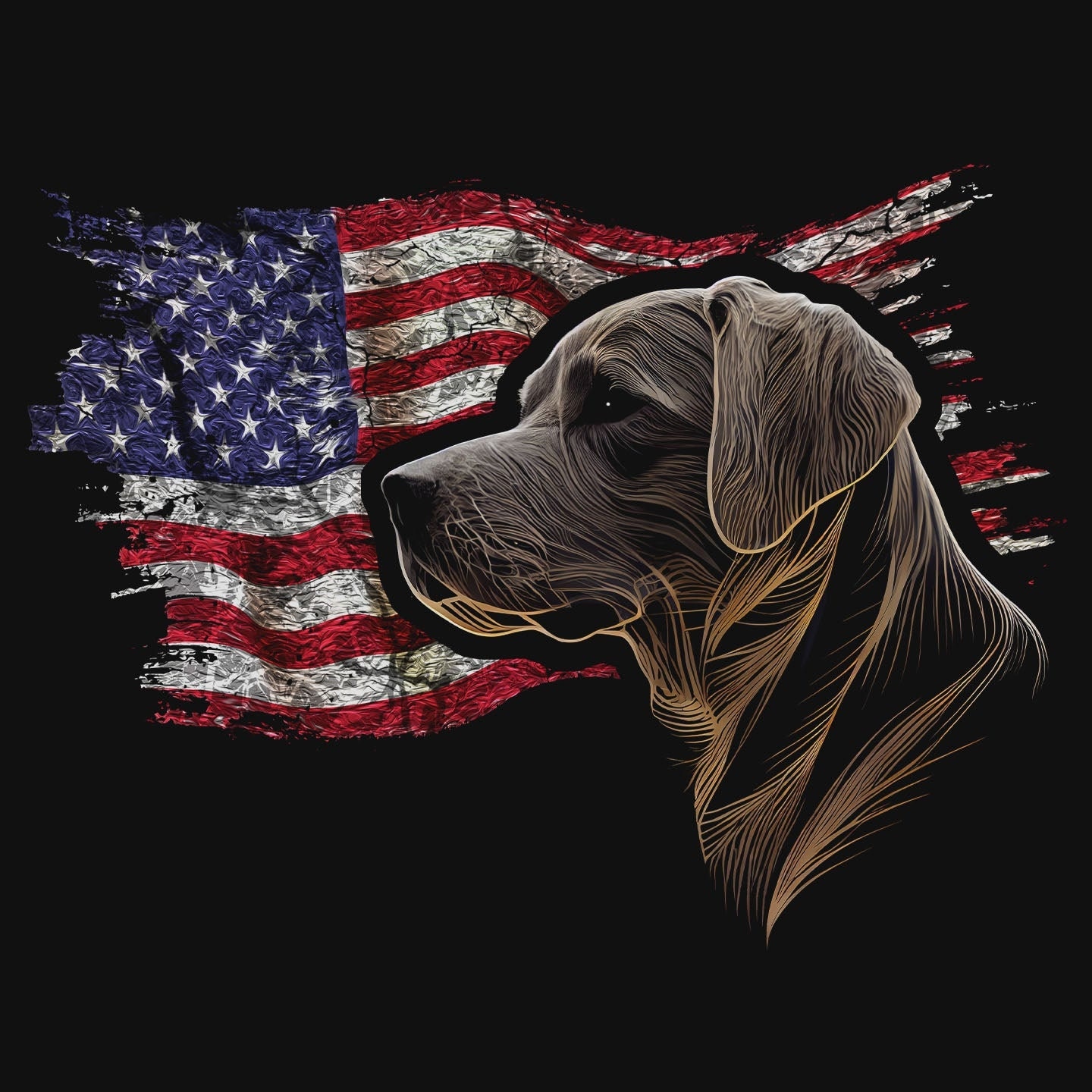 Patriotic Chocolate Labrador Retriever American USA Flag Short Sleeve ...