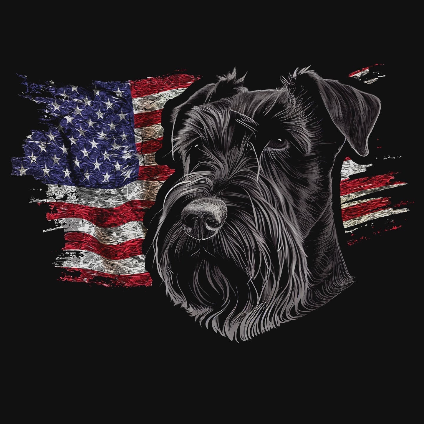 Patriotic Giant Schnauzer American USA Flag Short Sleeve Mens or Womens ...