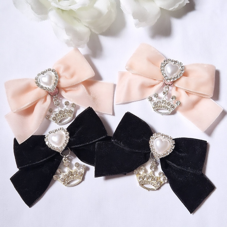 Velvet Hair Clips, Jirai Kei, Landmine Style, Ryousangata, Kawaii ...