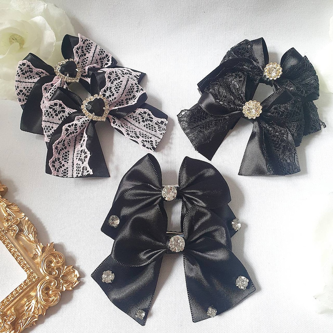 Mini Satin, Lace, Embelishment Bow Hair Clips, Hirai Kei, Ryousangata ...