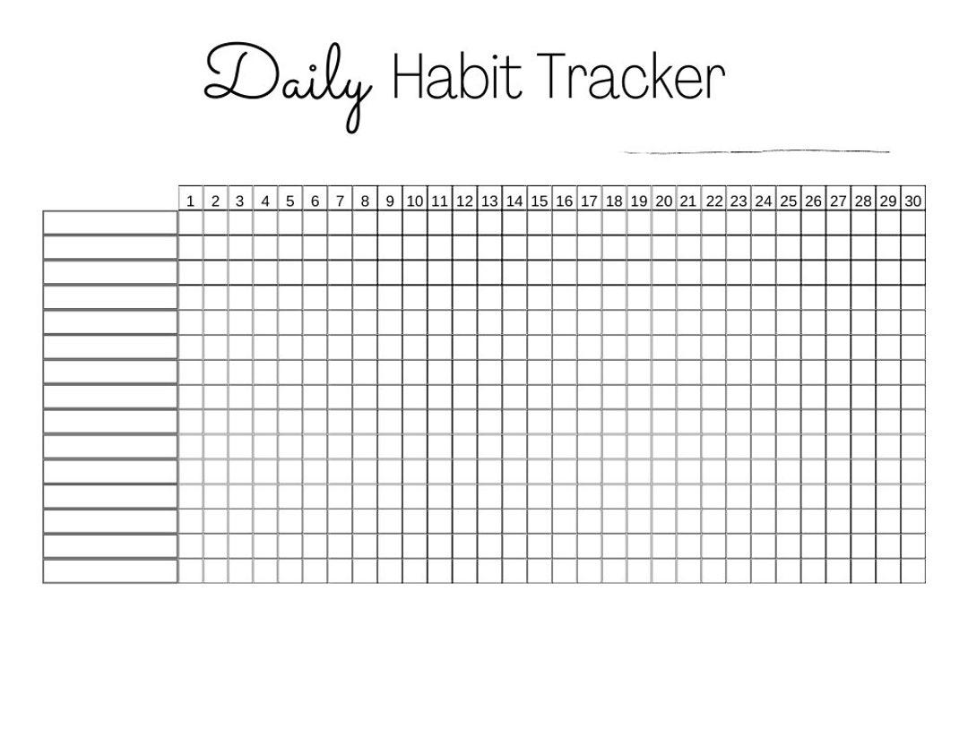Daily Habit Tracker Printable - Etsy