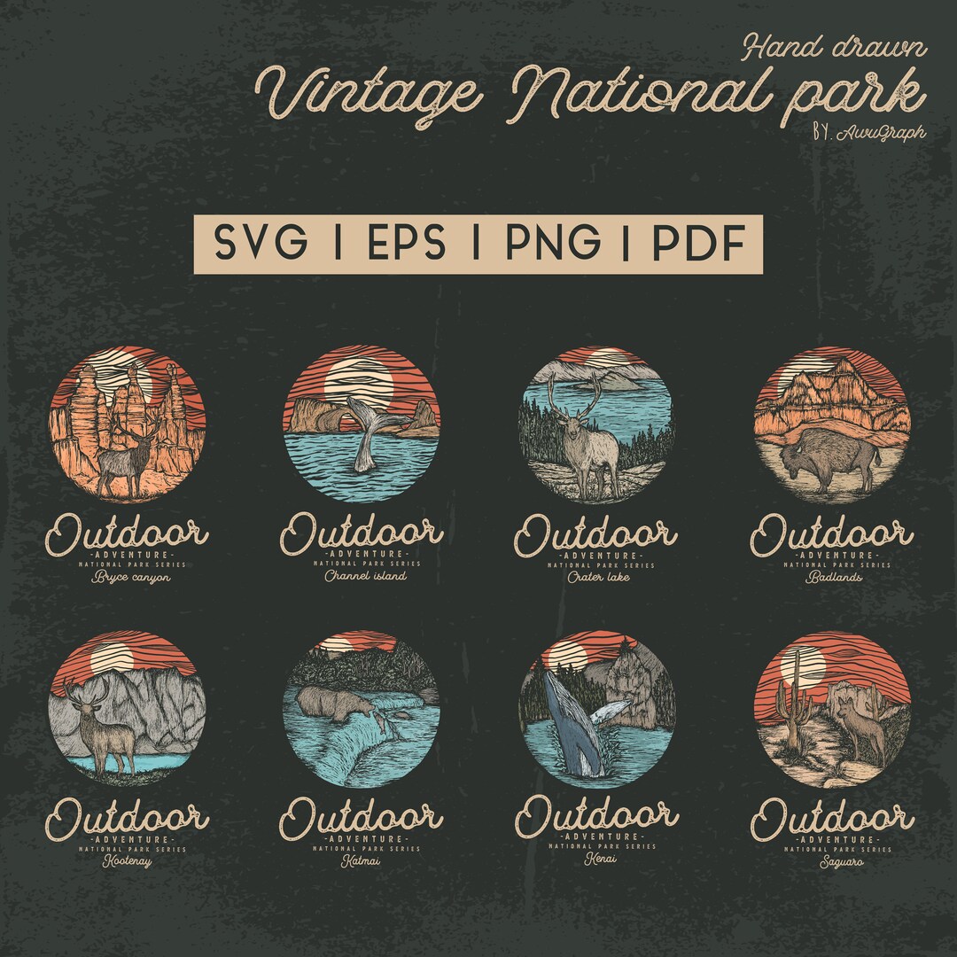 National Park Illustration, National Park Poster, National Park Gift ...