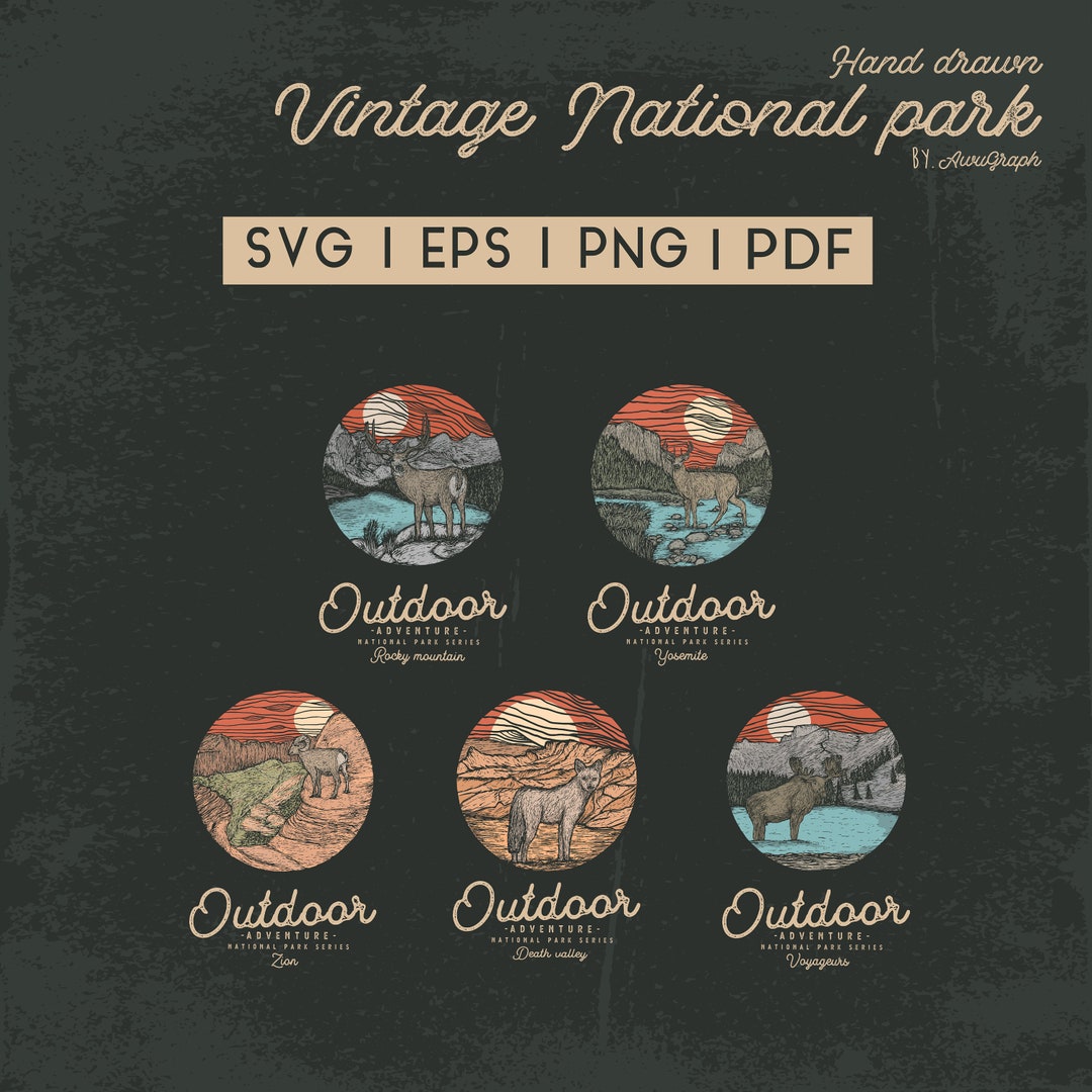 National Park Illustration, National Park Poster, National Park Gift ...