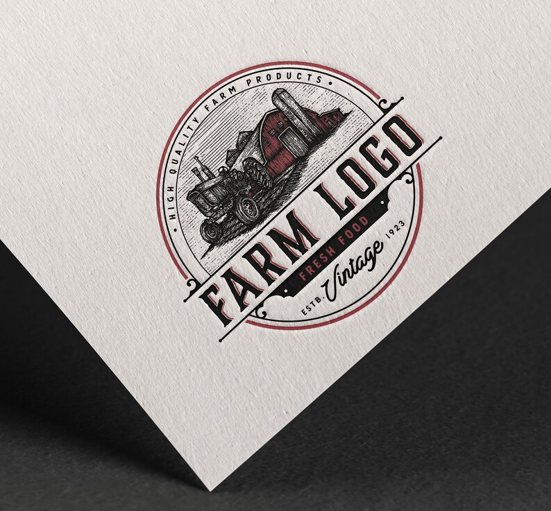 Vintage Custom Logo | Retro | Classic | Farm Logo | Hand Drawn Logo - Etsy