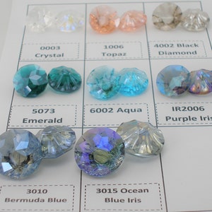 Faceted Round Crystal Buttons, 2 Sizes in 20mm or 25mm, 8 Colors ...