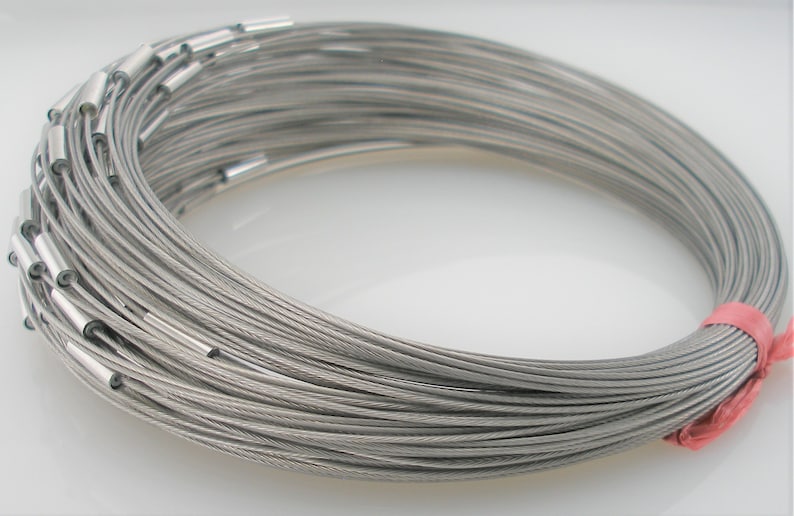 10 Pcs, 16 Inch Stainless Steel Wire Cable Choker With Magnetic Clasp ...