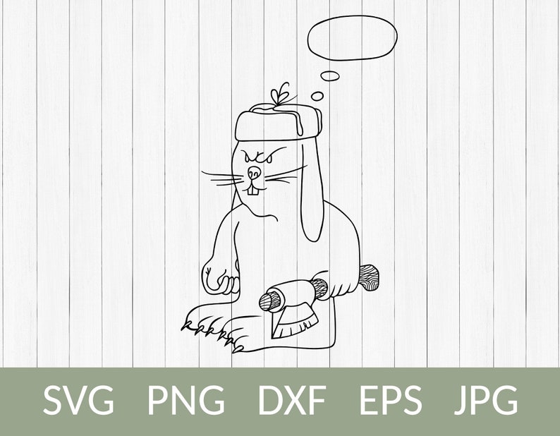 Creepy Bunny Svg-evil Cartoon Bunny With Axe-sarcastic Scary Rabbit ...