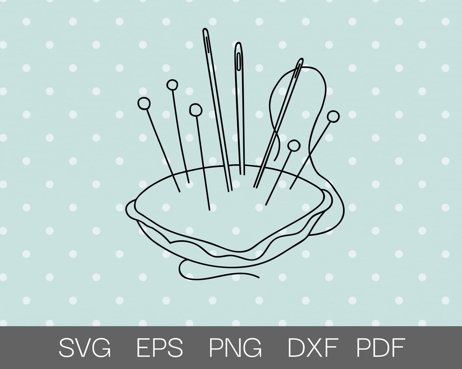 Sewing Svg With Pincushion-needles and Pins Svg-vintage Thread Svg ...
