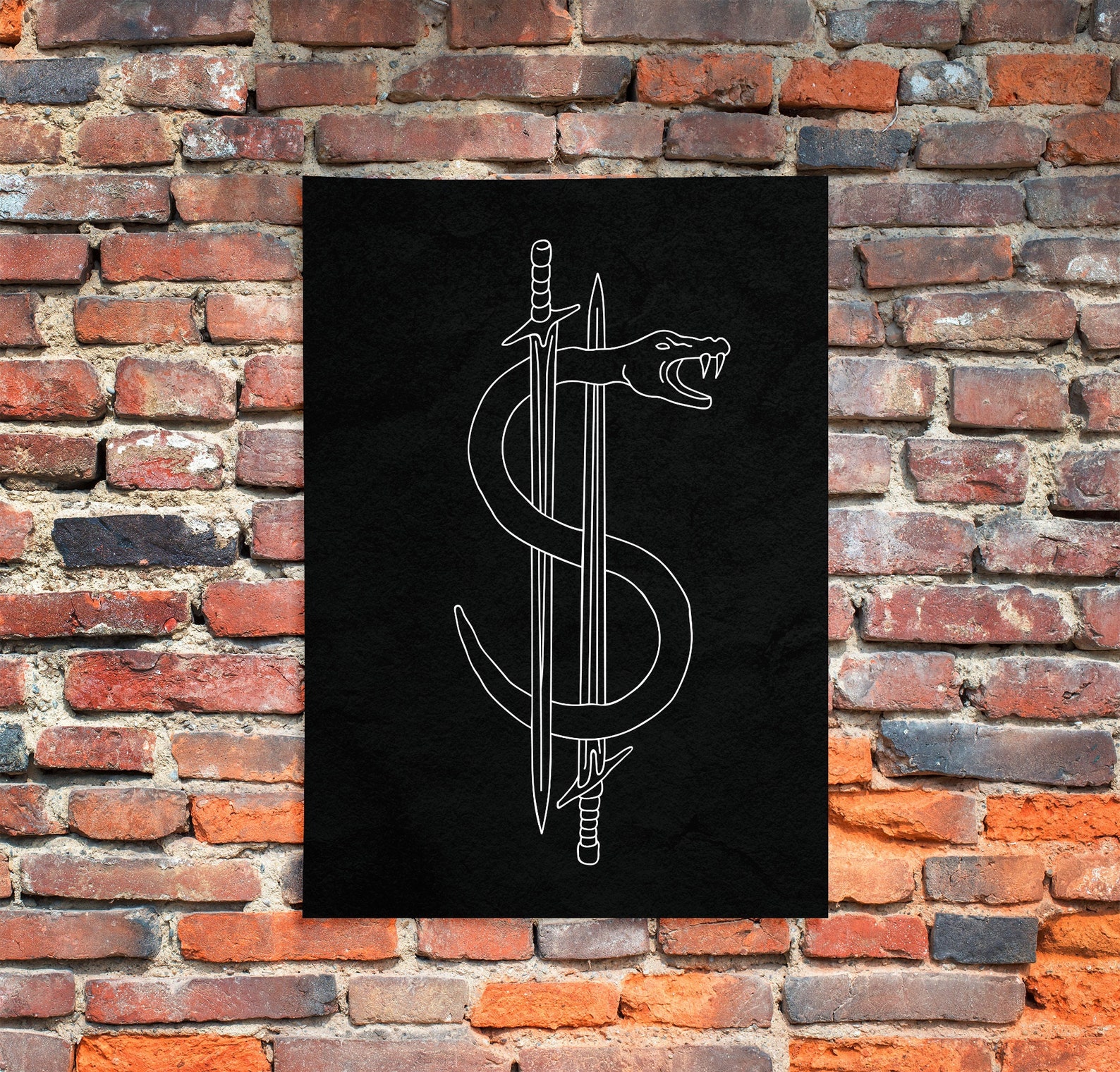 Money Svg-dollar Sign Svg With Snake and Swards-gothic Vintage Style ...