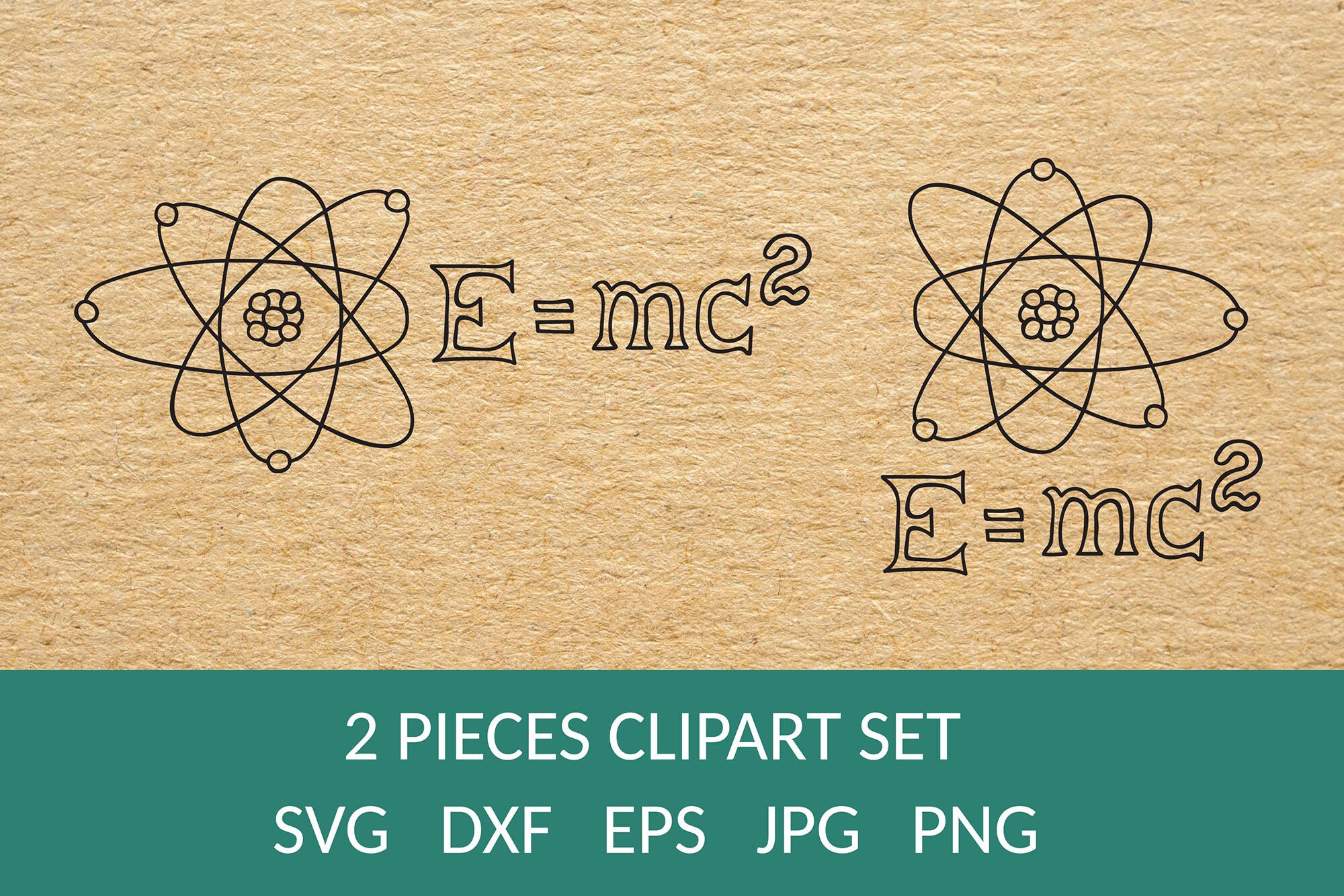 Science Svg Clipart. File for Cricut With Physic Energy Atom Formula Emc2. Hand Lettered ...