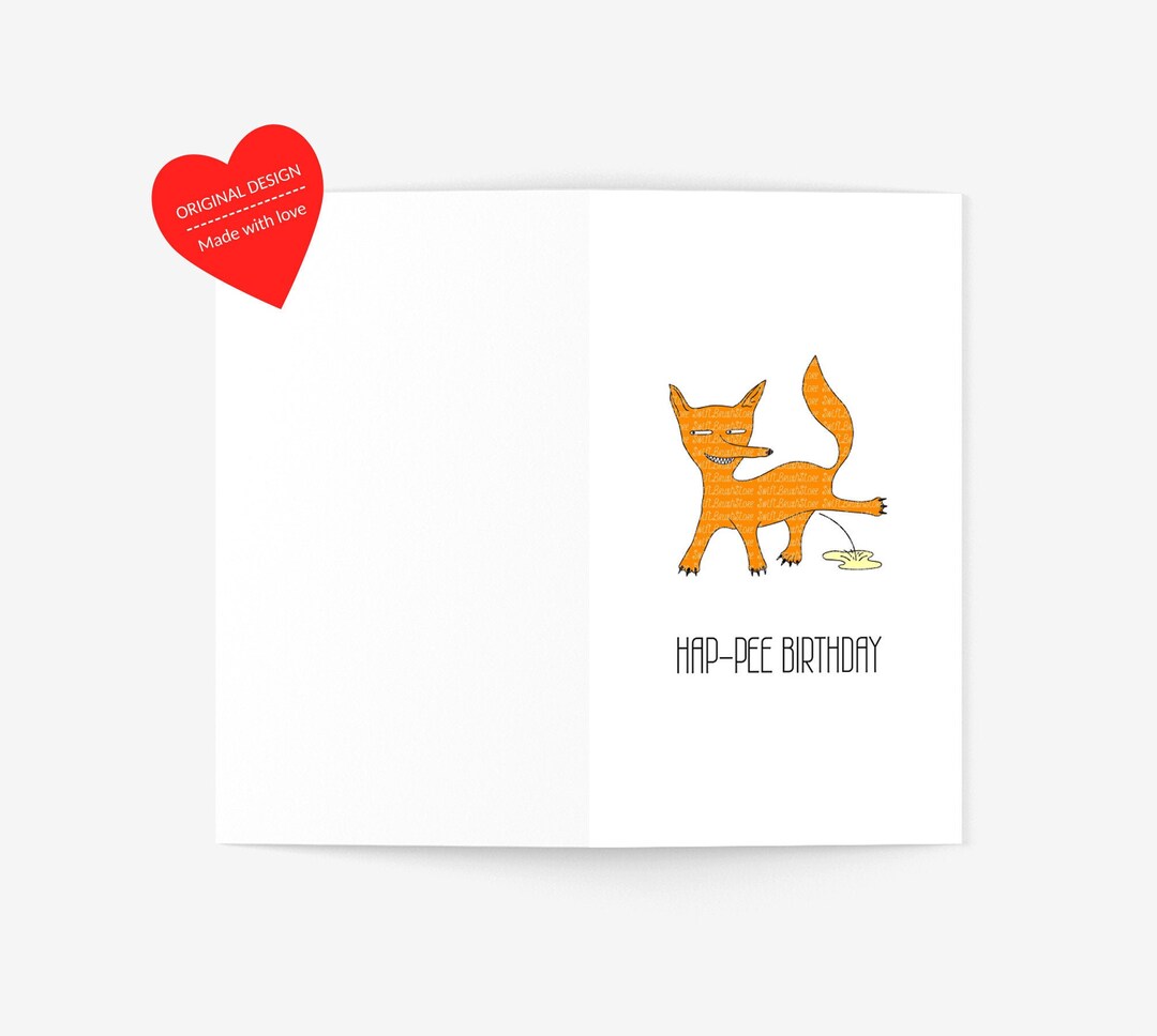 Funny Birthday Card-hap-pee Birthday Pun Naughty Congratulation-quirky Joke Postcard-boyfriend ...