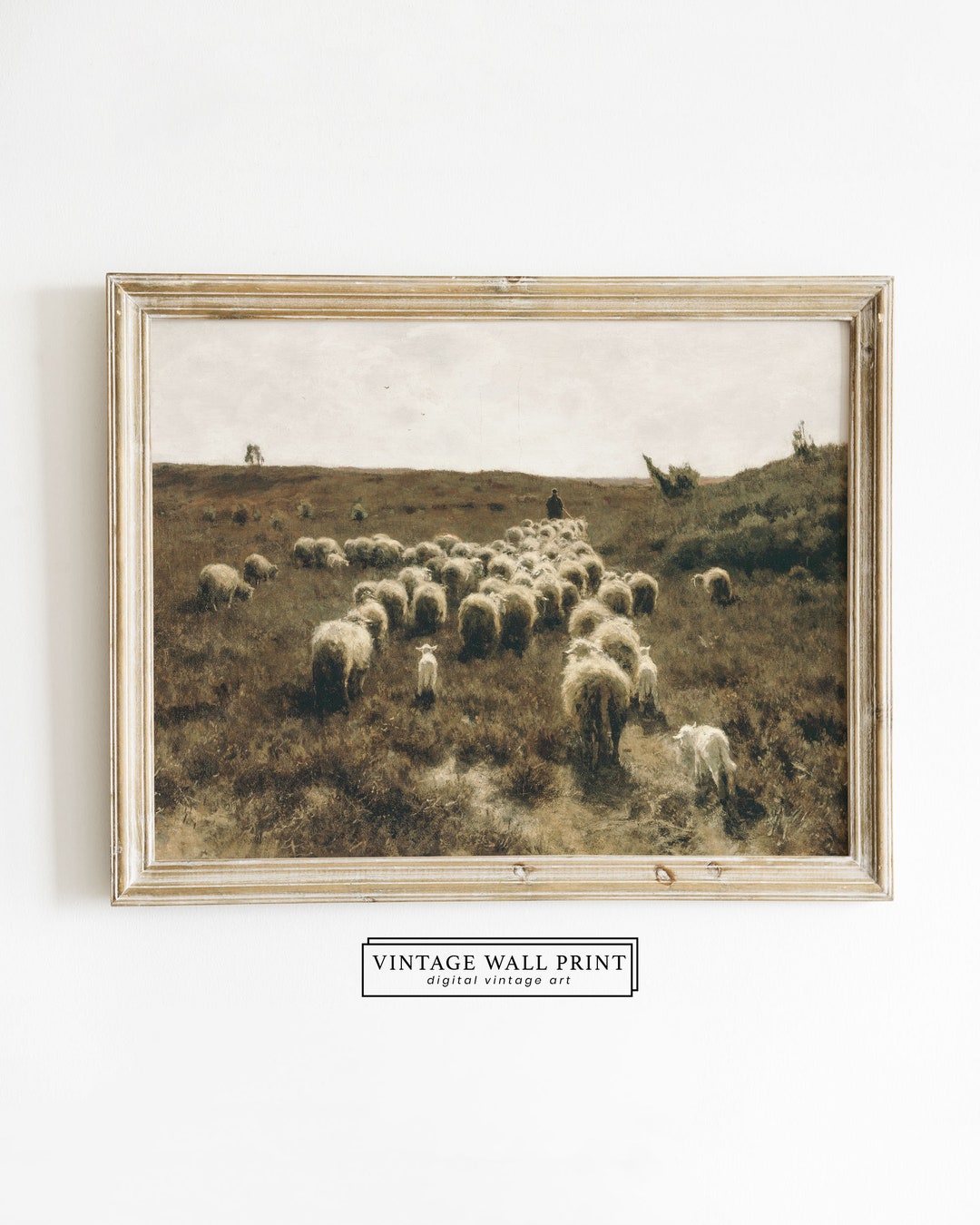 Antique Sheep Painting, Vintage Sheep Art, Farm Animal Print, Farmhouse ...
