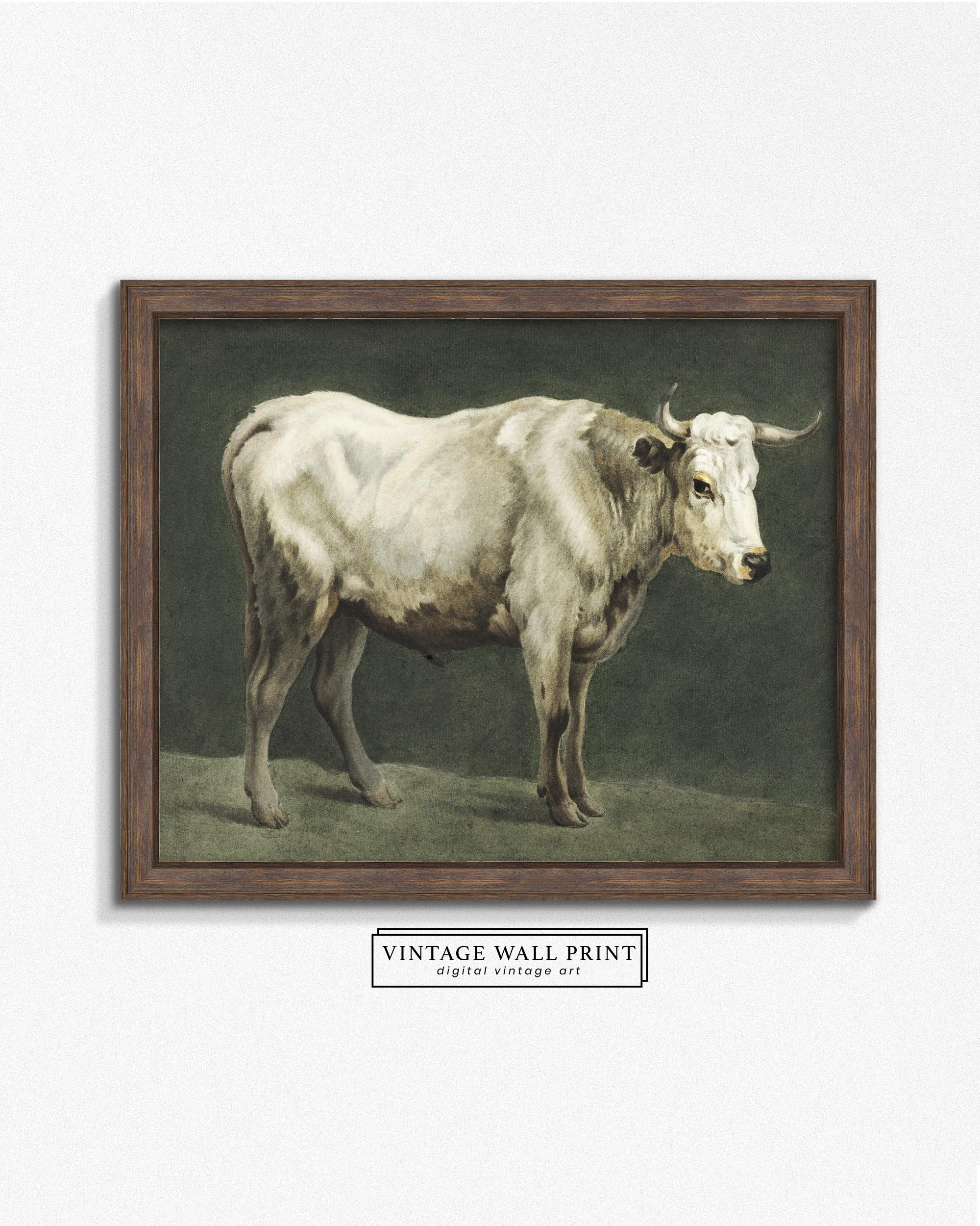 Vintage Cow Print Antique Cow Painting Farm Animal Print | Etsy