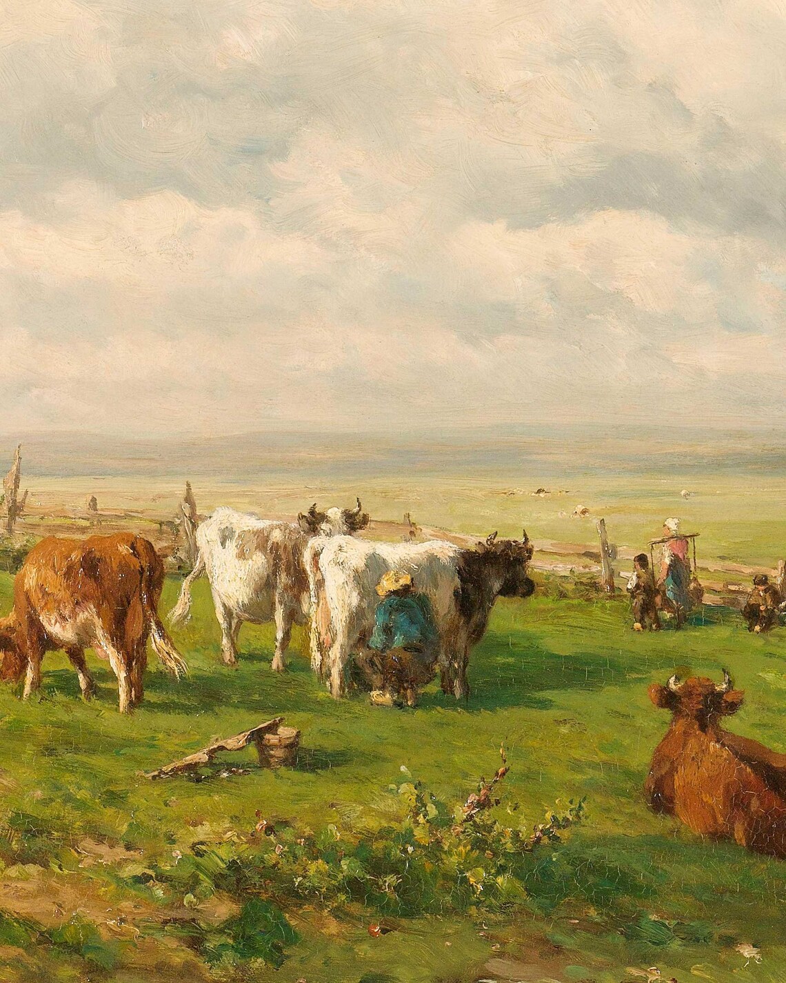 Vintage Farm Animal Painting, Antique Cow Print, Farmhouse Decor ...