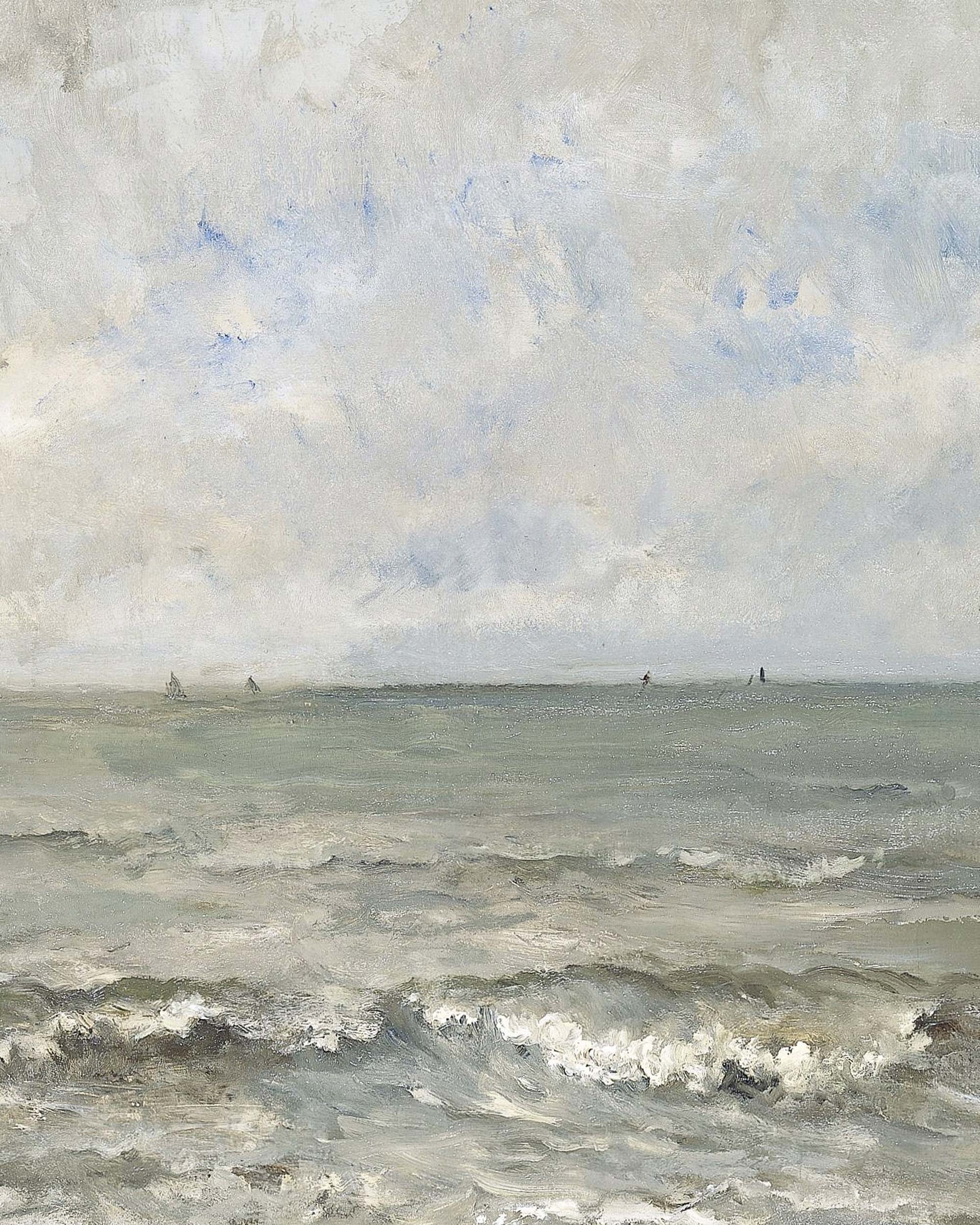 Buy Ocean Antique Painting, Sea Landscape Print, Beach Print, Coastal ...