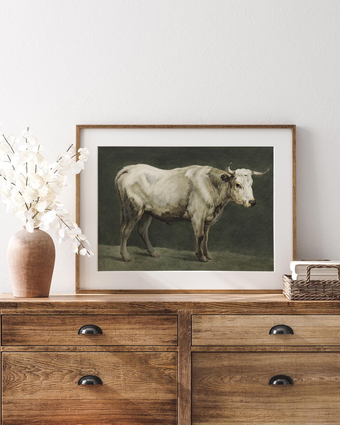 Vintage Cow Print, Antique Cow Painting, Farm Animal Print, Animal Wall ...