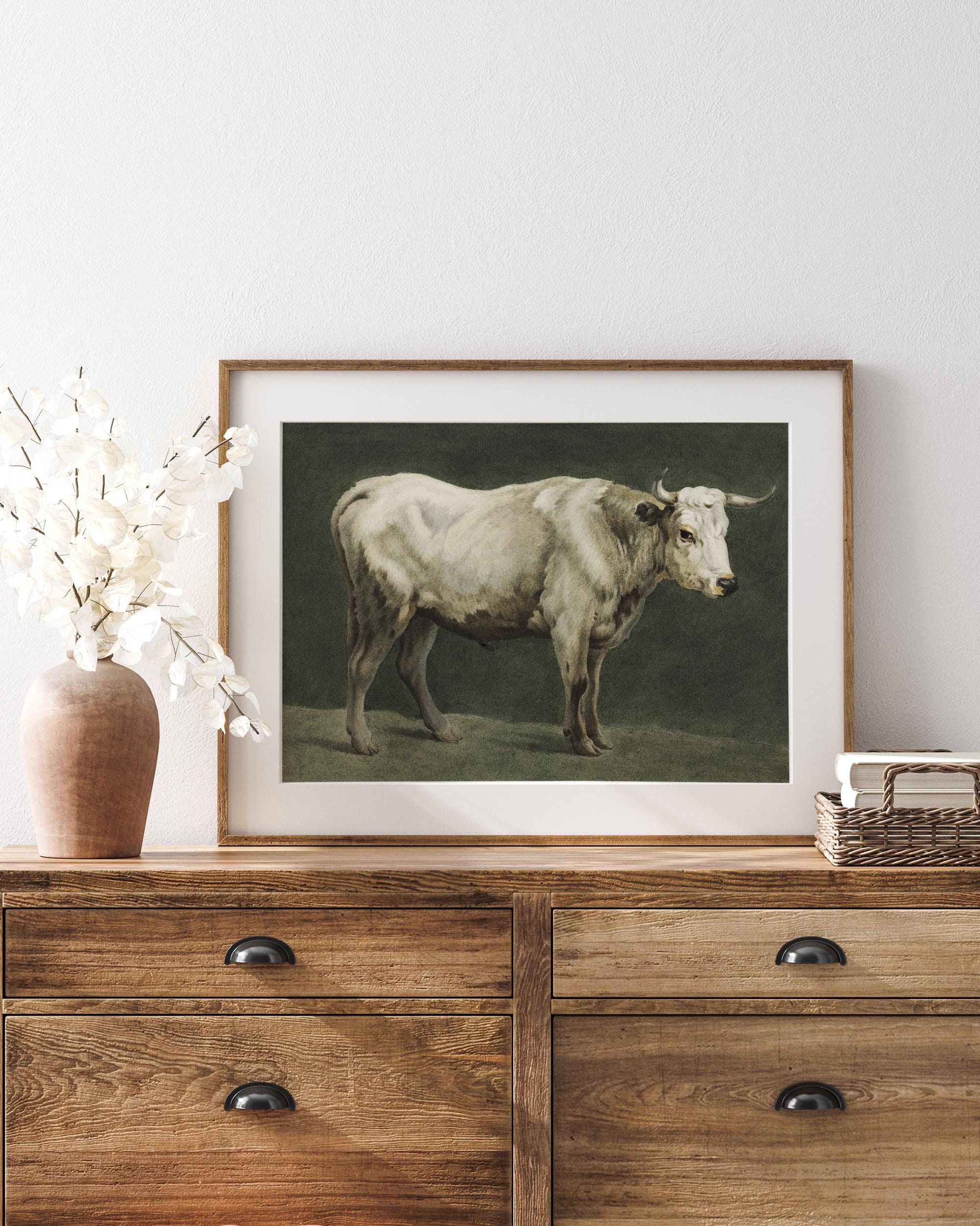 Vintage Cow Print, Antique Cow Painting, Farm Animal Print, Animal Wall ...
