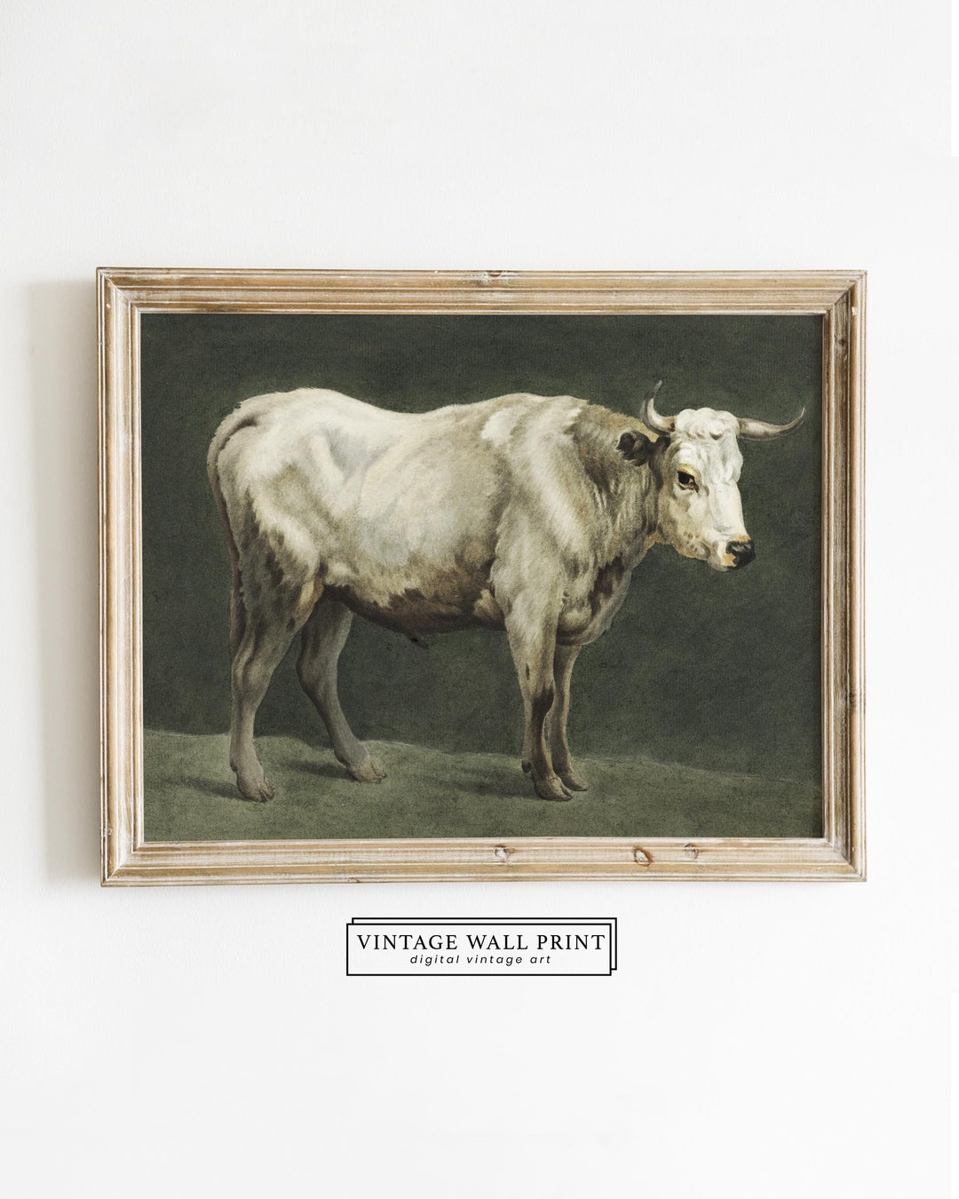 Vintage Cow Print, Antique Cow Painting, Farm Animal Print, Animal Wall ...