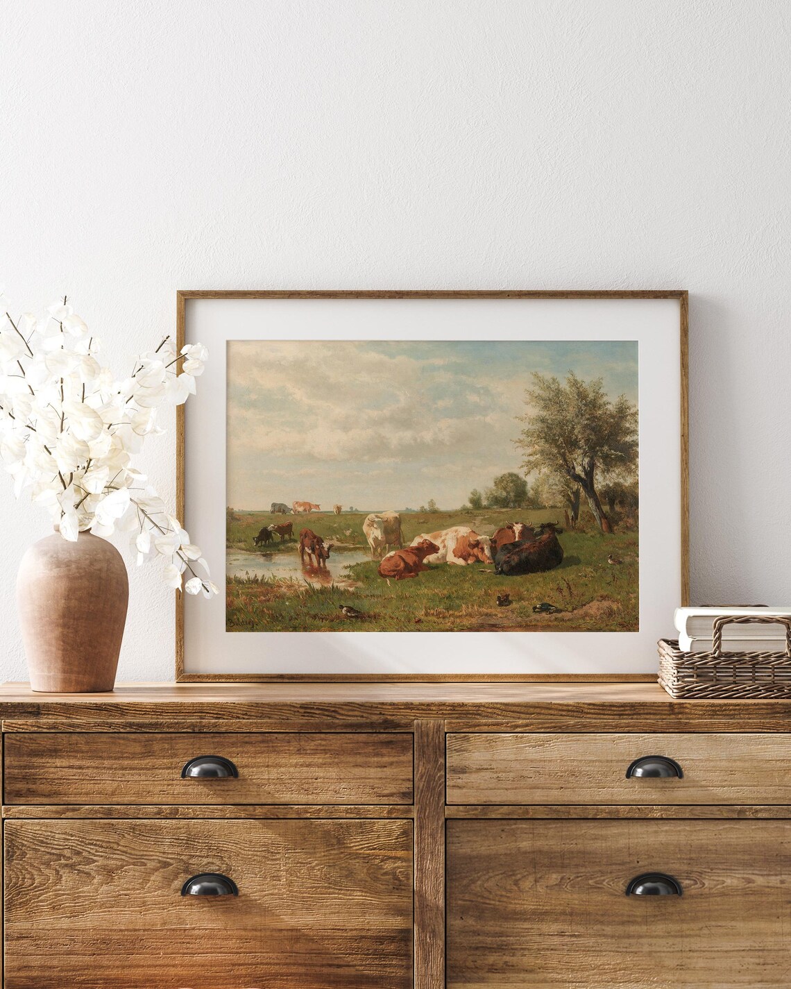 Cow Painting Antique Cow Print Vintage Cow Print Oil - Etsy