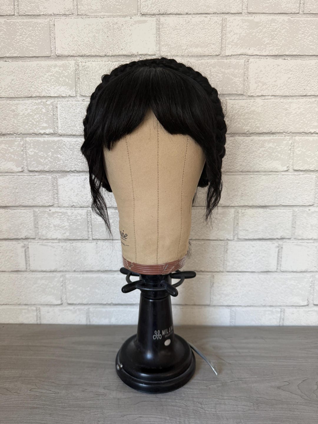 Wednesday Adams Human Hair Braided Updo Wig With Bangs - Etsy