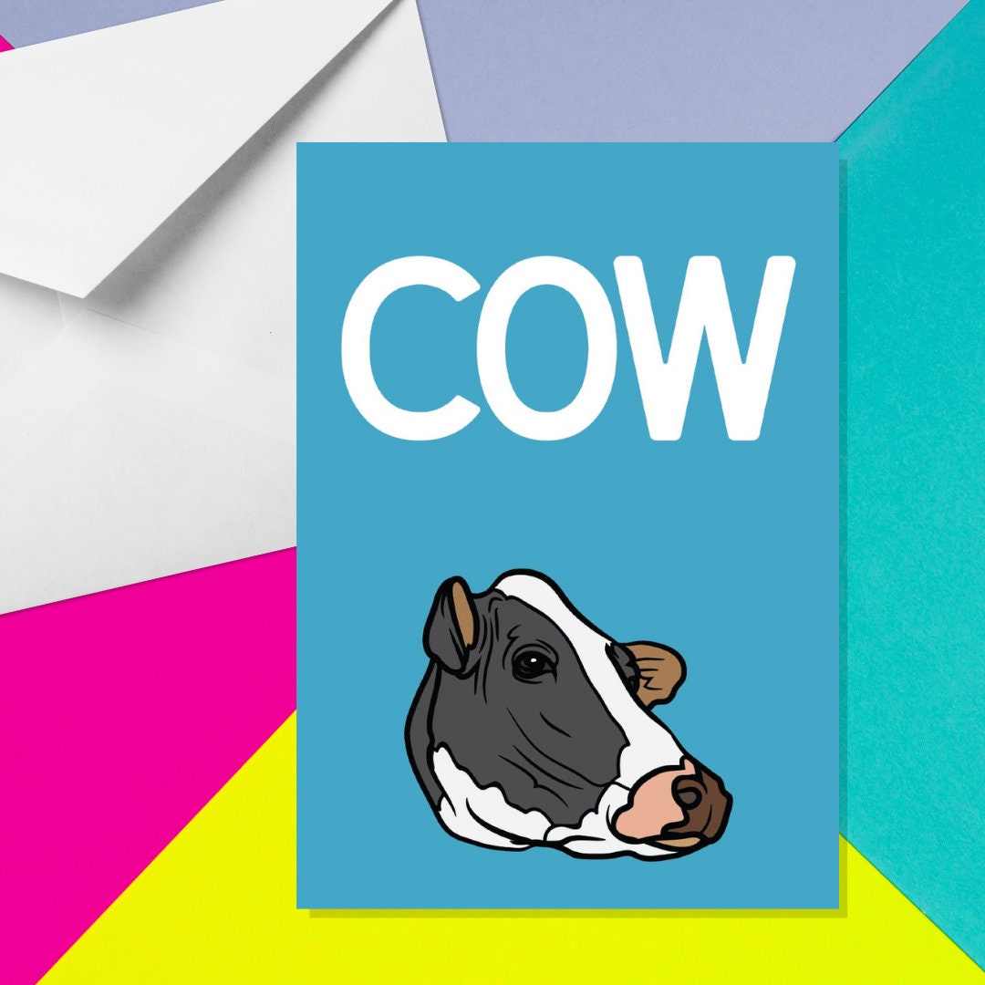 Cow A5 Card Rude Card for Her Rude Birthday Card Best Friend Card Funny ...