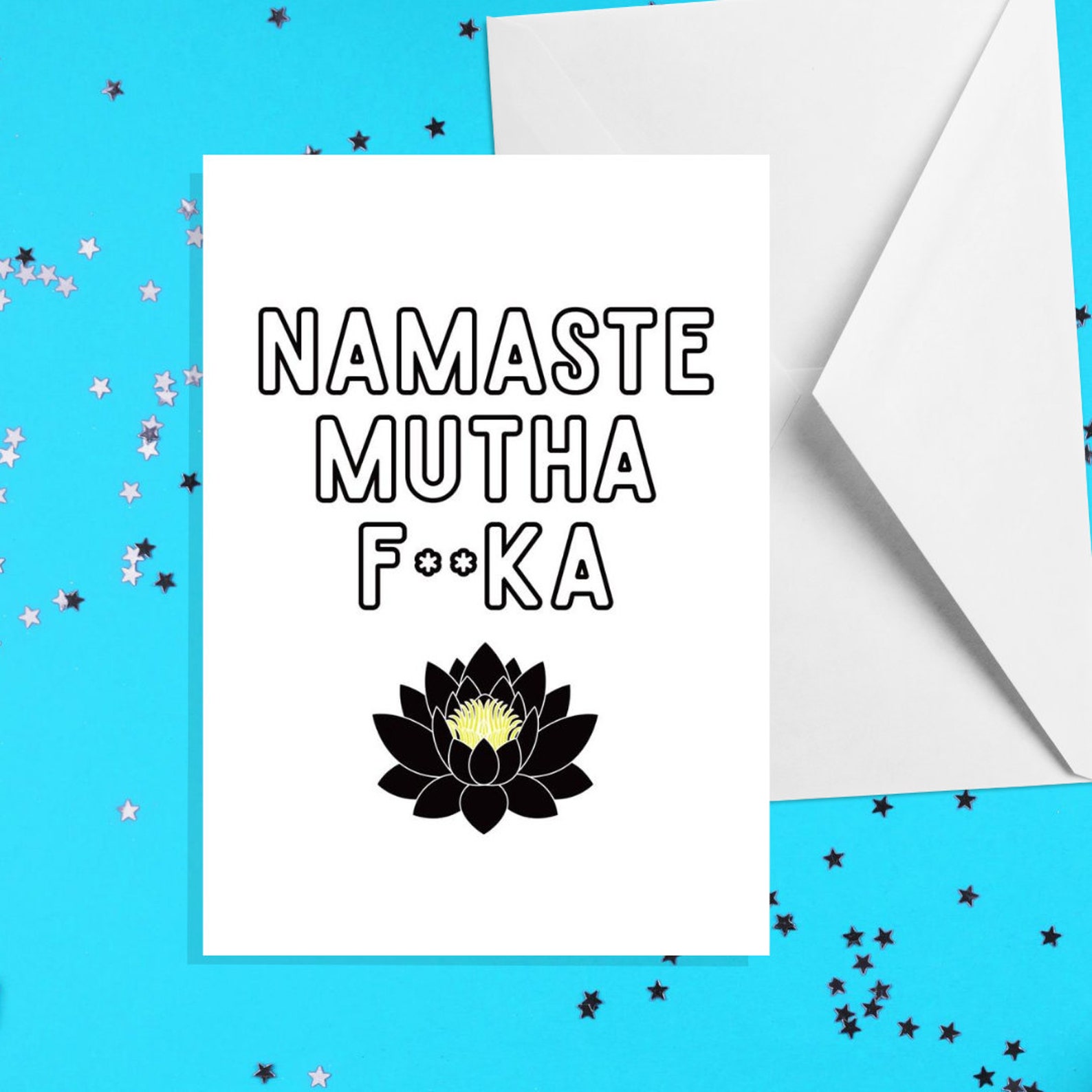 Namaste Mutha Fka A5 Card Funny Adult Humour Cards by - Etsy
