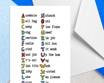 Alphabet Greeting Card - Etsy