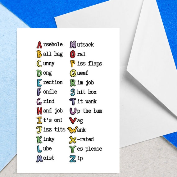 Dirty Alphabet Card Phonetic Alphabet Card A5 Greeting - Etsy