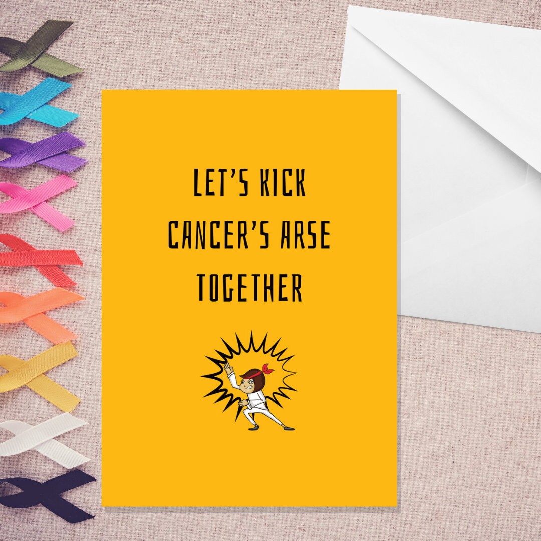 Let’s Kick Cancer’s Arse Together - A5 Cancer Card - Cancer Card ...