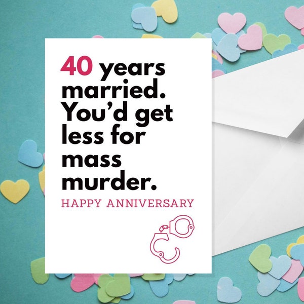 Ruby Wedding Anniversary Card Funny - Etsy