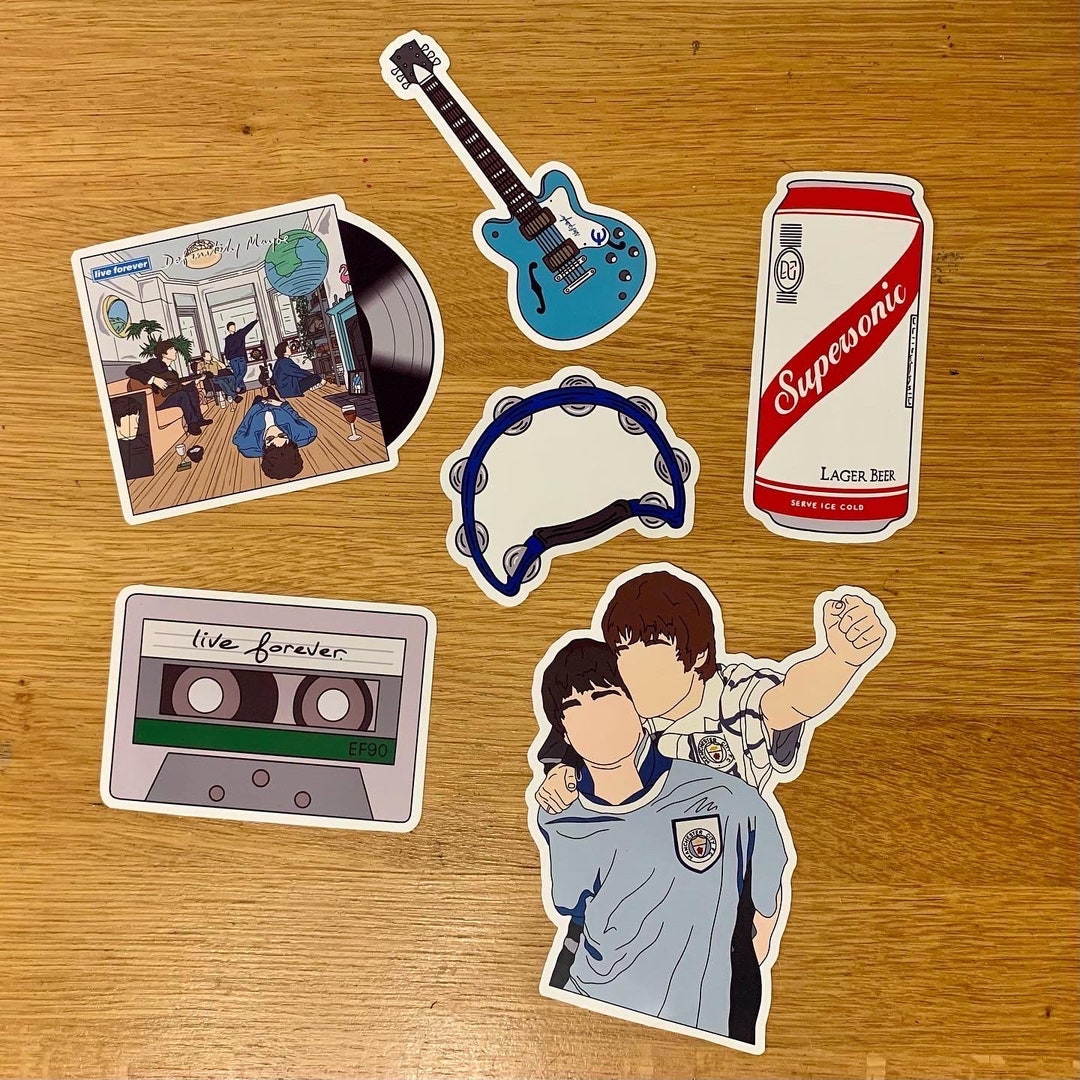 Oasis Inspired Sticker Pack (6pcs) - Unofficial Merchandise, Liam ...