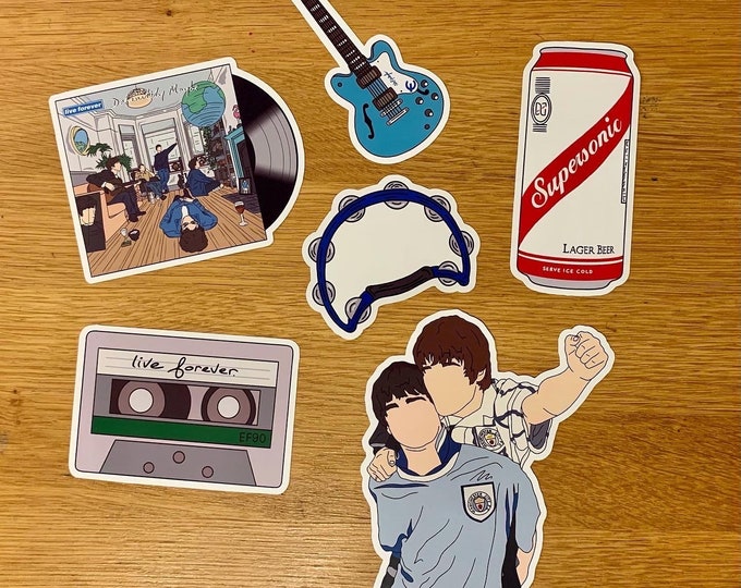 Oasis Inspired Sticker Pack (6pcs) - Unofficial Merchandise, Liam ...
