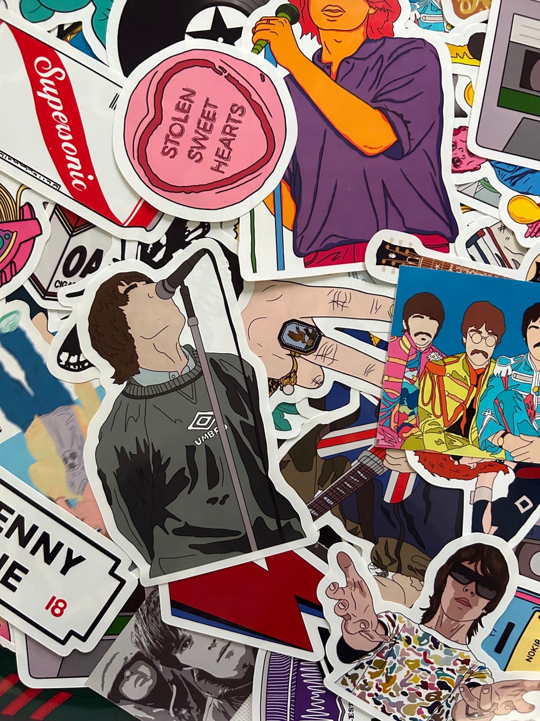 Random Vinyl Sticker Pack - Indie, Britpop, Oasis, Arctic Monkeys ...