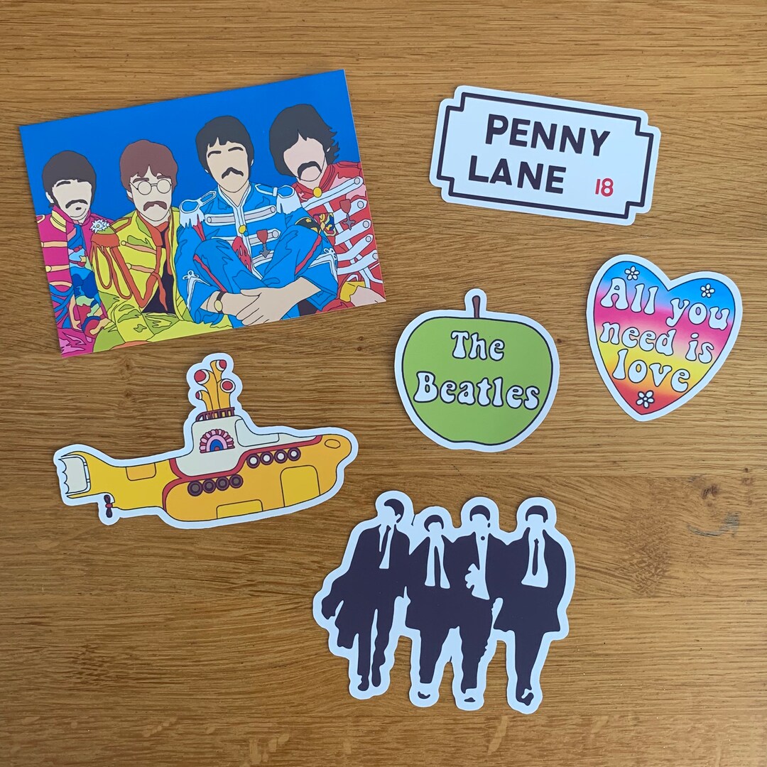 The Beatles Inspired Vinyl Sticker Pack (6pcs) - John Lennon, Paul ...