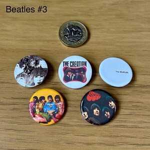 Music Button Badges (5pcs) - Oasis, MOD, Britpop, the Who, the Jam ...