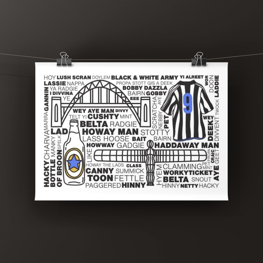 Geordie Words & Sayings Print - Unframed, Toon, Newcastle Upon Tyne ...