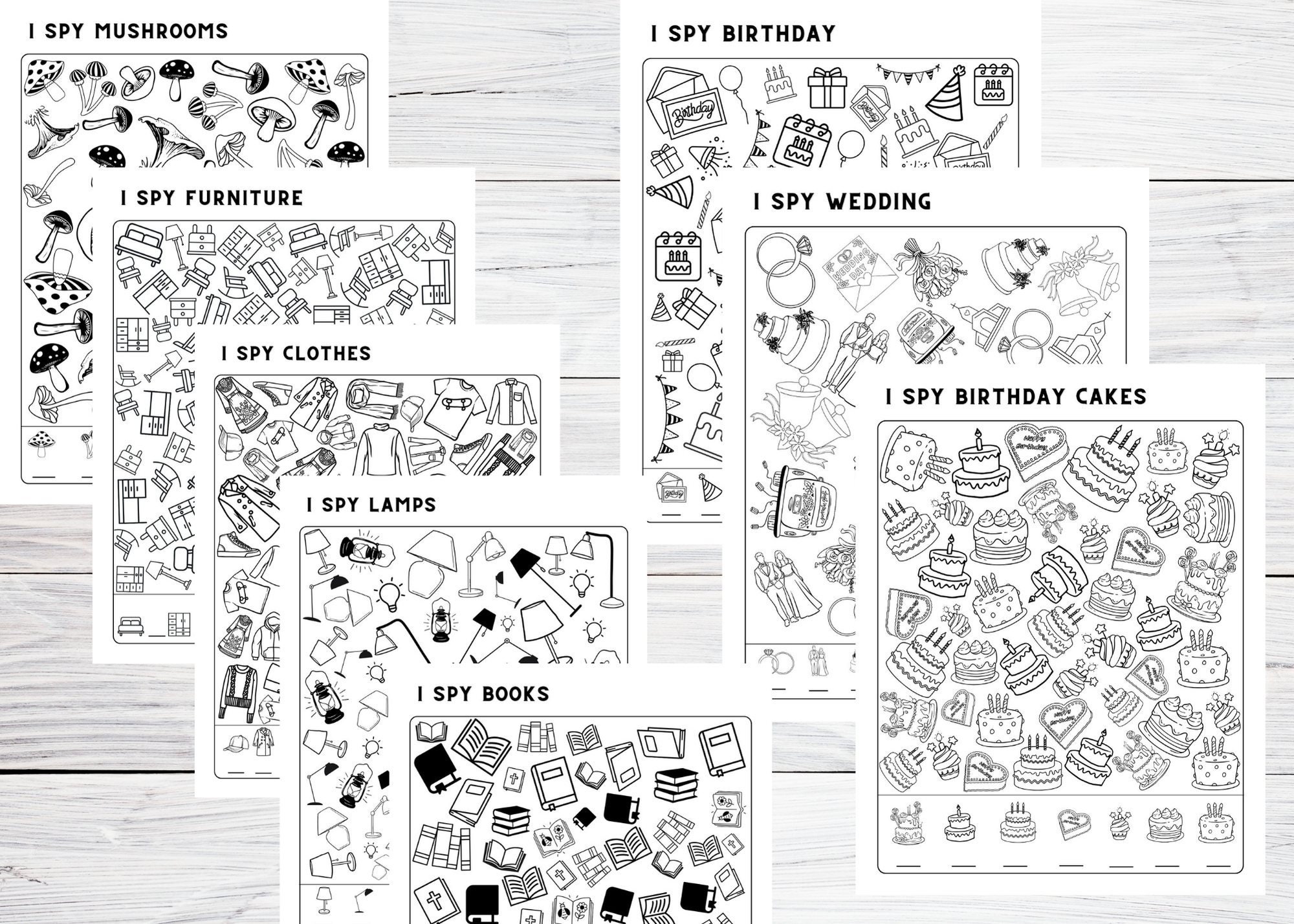 Printable 42 I SPY Pages for Kids Activities for Trips Holidays, Food ...
