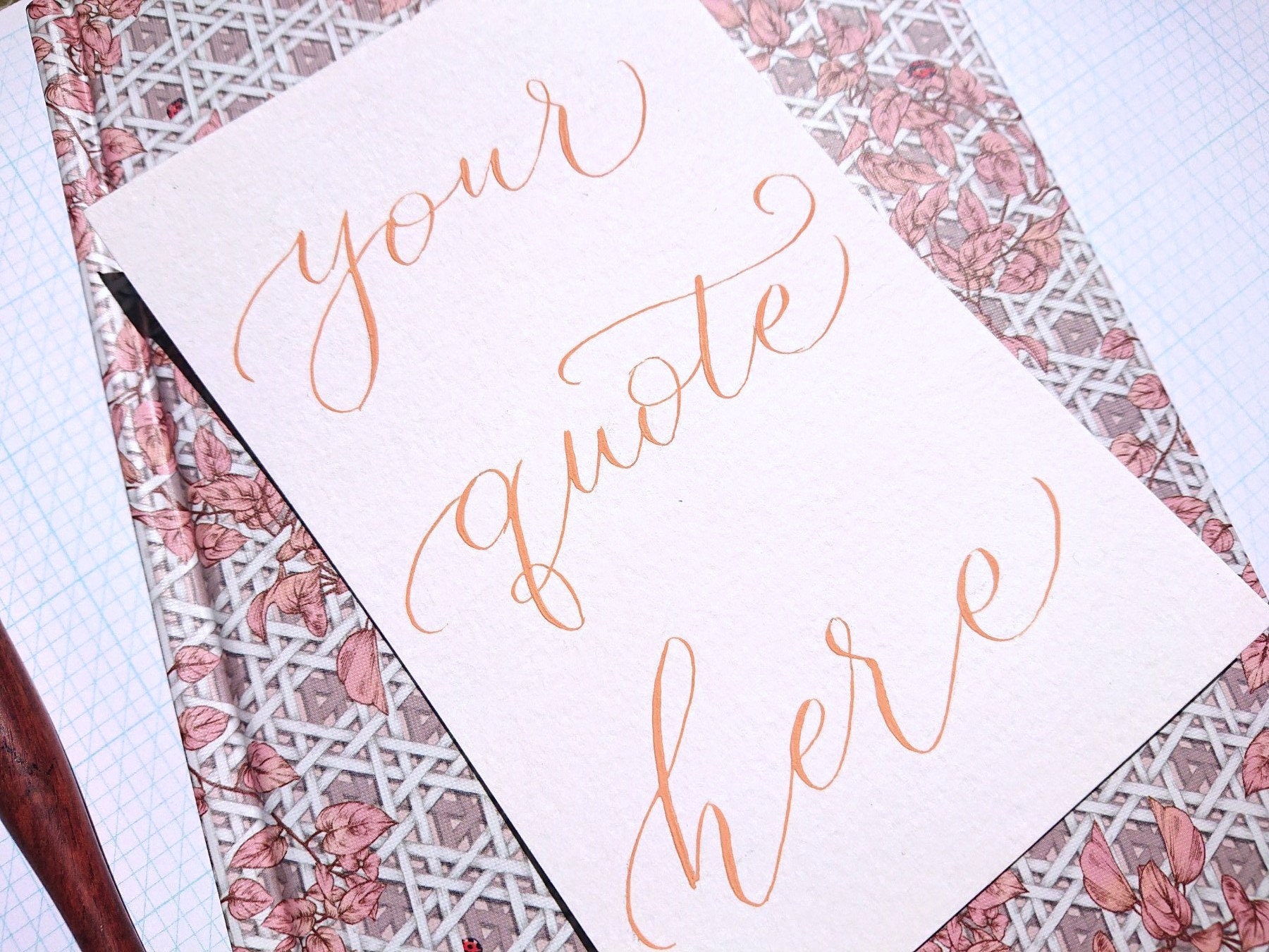 Handmade Custom Calligraphy Card: Personalized Quote, 4x6 - Etsy