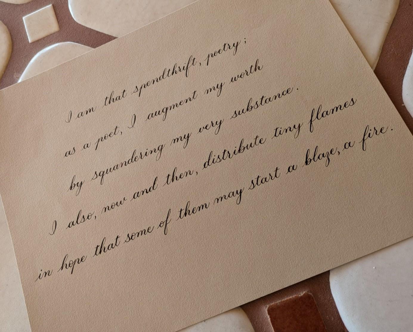 Custom Calligraphy, Personalized Handwritten Message, Custom Quote ...