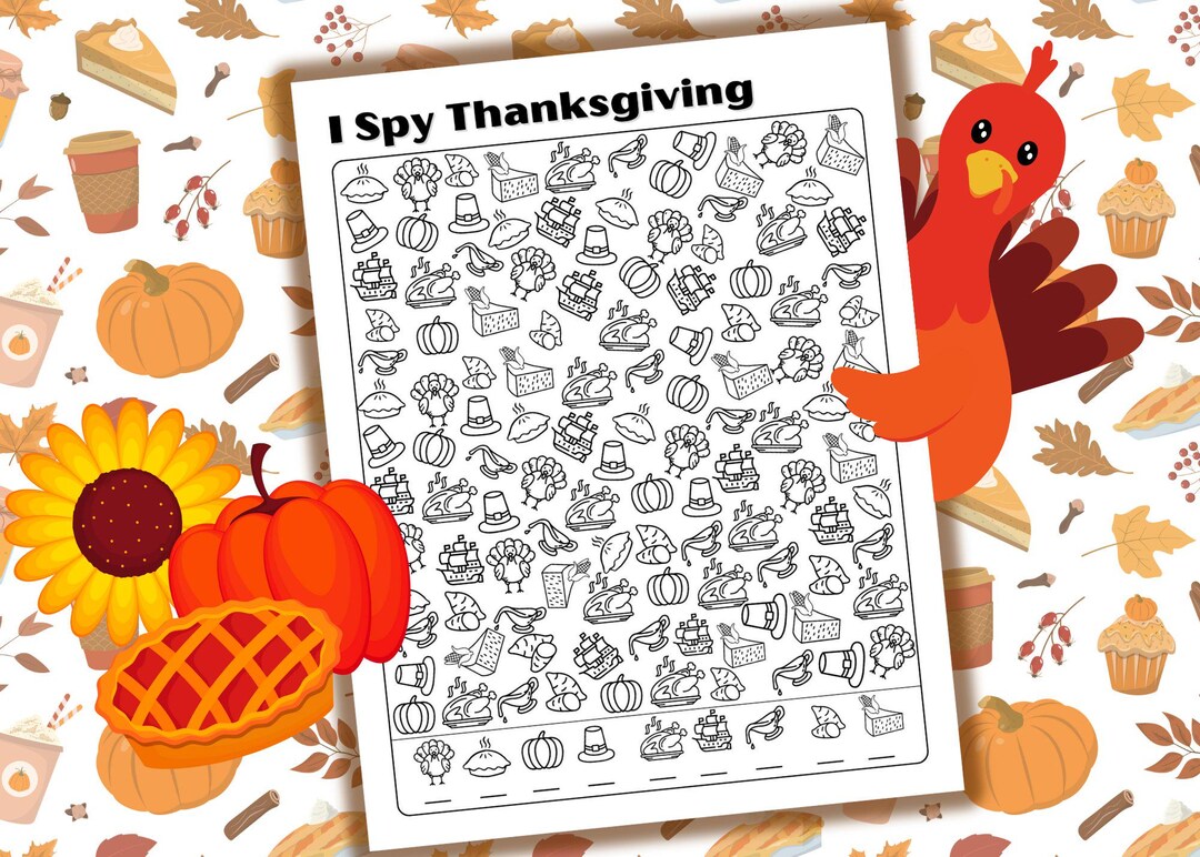 I Spy Thanksgiving Activity Sheet, Thanksgiving Coloring Page ...
