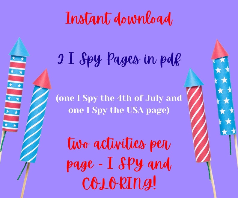 Printable I Spy the 4th of July Activity, Independence Day Coloring ...
