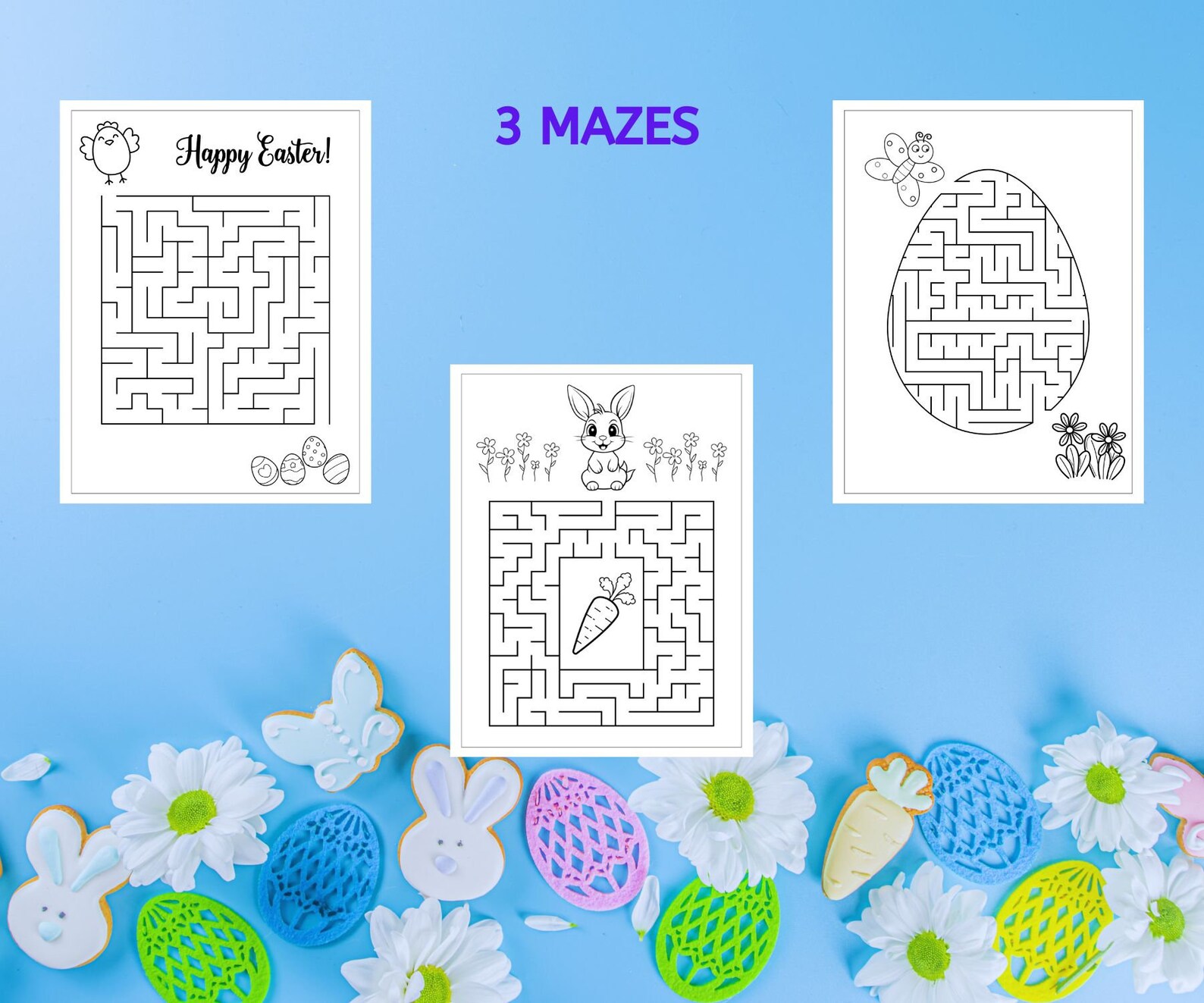 Printable Easter Worksheets, Easter Puzzle Pages, Easter Maze, Spot the ...