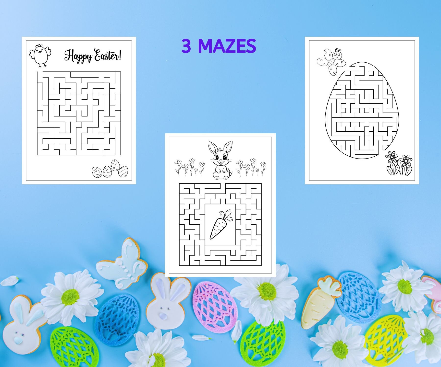 Printable Easter Worksheets, Easter Puzzle Pages, Easter Maze, Spot the ...