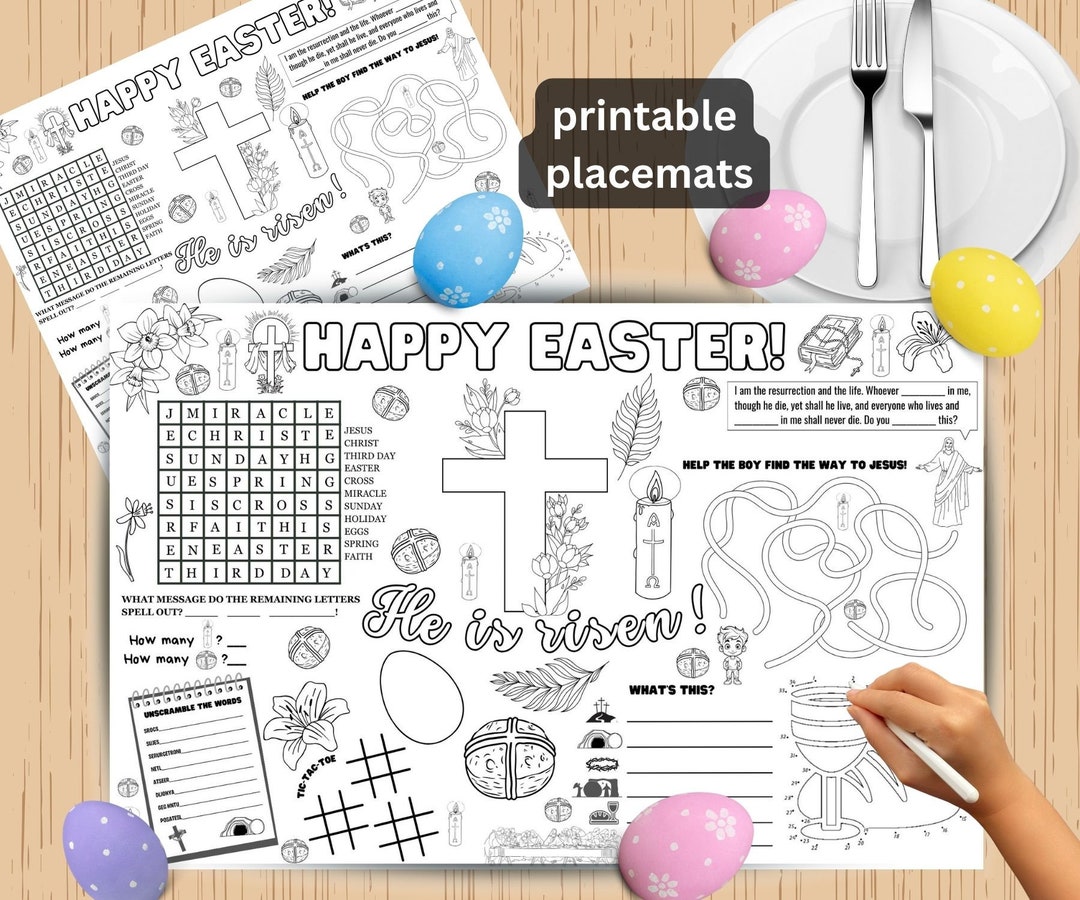 Christian Easter Placemat Page for Church, School, Classroom, Home ...
