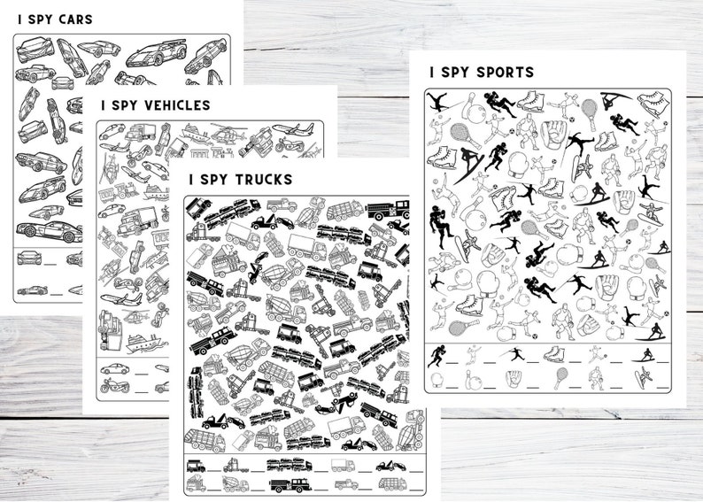 Printable 42 I SPY Pages for Kids Activities for Trips - Holidays, Food ...