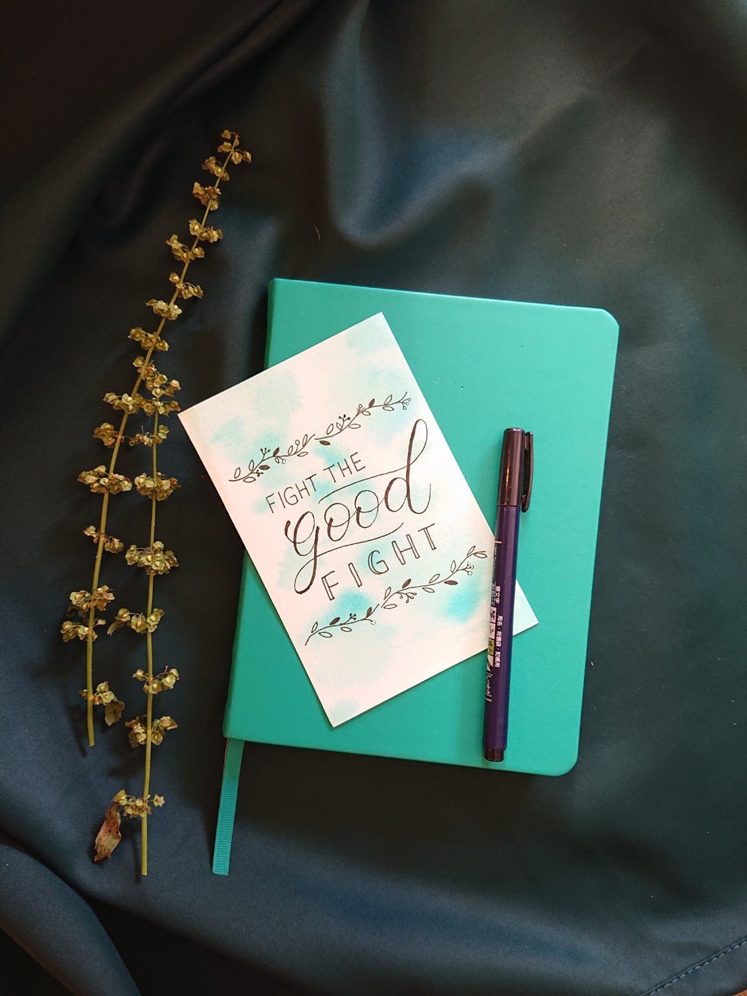 Handwritten Watercolor Calligraphy Card 4 X 6", Personalized Custom ...