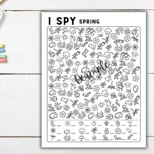 Printable I Spy Spring Coloring Page - I Spy Page for 5-10 Year-olds ...