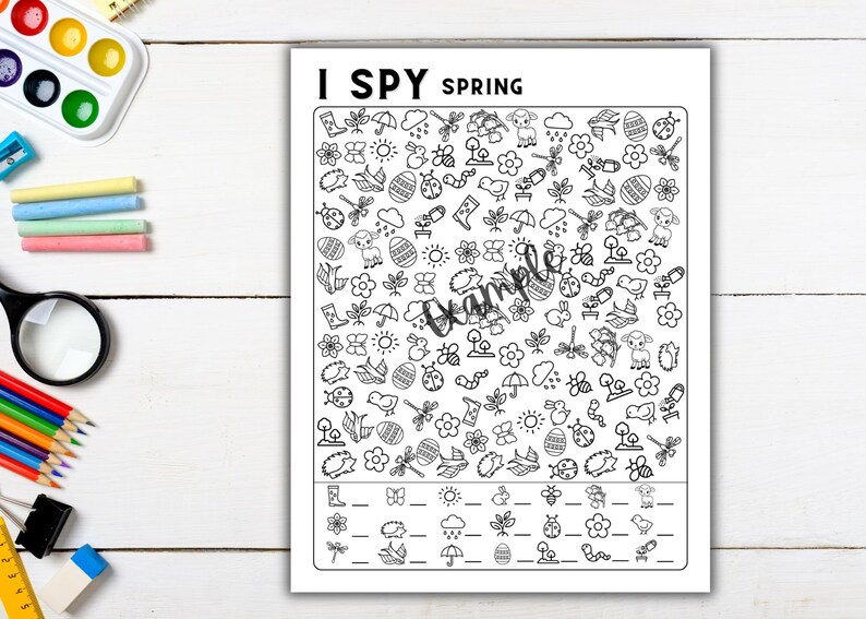 Printable I Spy Spring Coloring Page - I Spy Page for 5-10 Year-olds ...