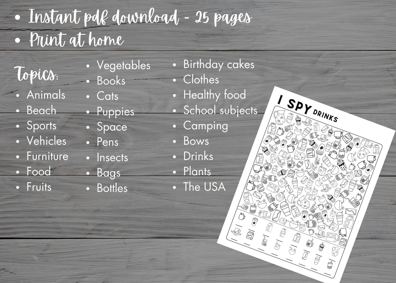 Printable I Spy Coloring Pages Digital Download I Spy Insects, I Spy ...